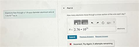 Solved Electrons Flow Through A 18 Mm Diameter Aluminum