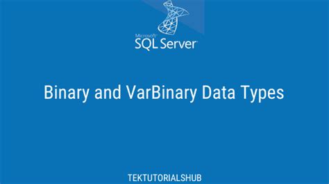 Binary And Varbinary Data Types In Sql Server Tektutorialshub