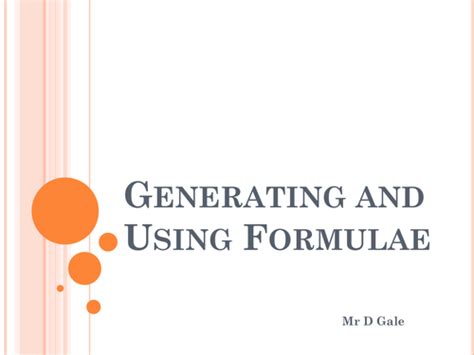 Generating And Using Formulaepowerpoint Lesson Teaching Resources Generating And Using Formulaepowerpoint Lesson Teaching Resources