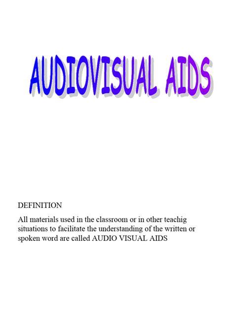 Audio Visual Aids Pdf Learning Multimedia