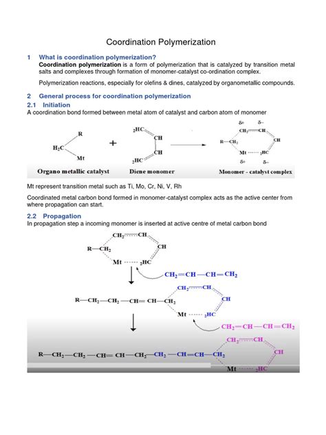 Coordination Polymerization Download Free Pdf Polymers Coordination Complex