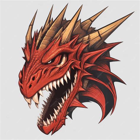 Premium Photo Angry Dragon Head Cartoon Vector Illustration
