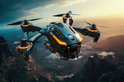 ai generated drones flying in the sky ai generated 35839233 stock