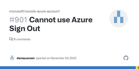 Cannot Use Azure Sign Out · Issue 901 · Microsoft Vscode Azure Account · Github