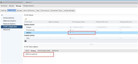 vmotion tcp ip netstack gateway powercli