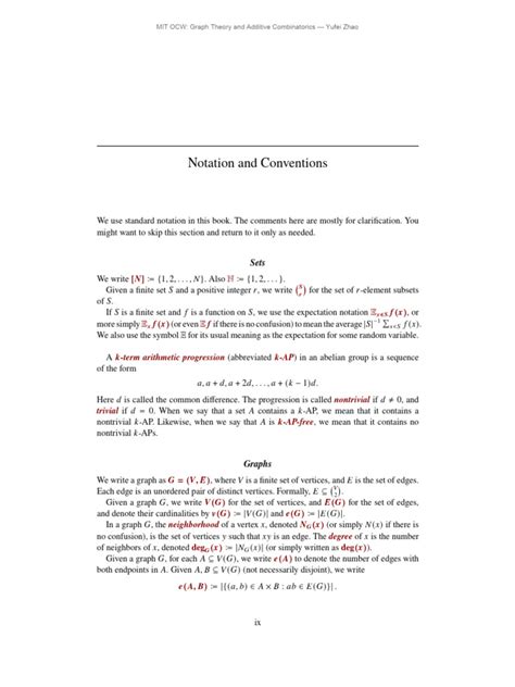 Mit18 225 F23 Notation Conventions Pdf Vertex Graph Theory Theoretical Computer Science