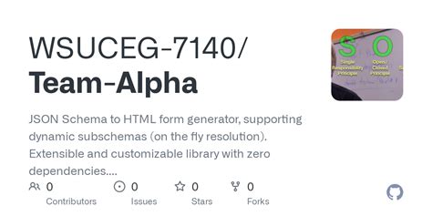 Github Wsuceg 7140team Alpha Json Schema To Html Form Generator Supporting Dynamic