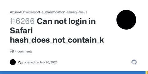 Can Not Login In Safari Hashdoesnotcontainknownproperties · Issue