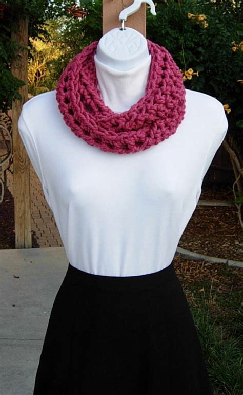 Small Infinity Scarf Skinny Loop Scarf Short Winter Cowl Etsy