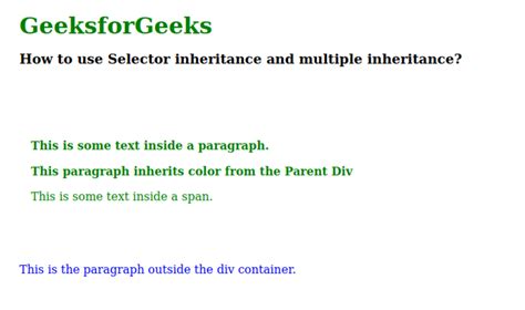 How To Use Selector Inheritance And Multiple Inheritance Geeksforgeeks