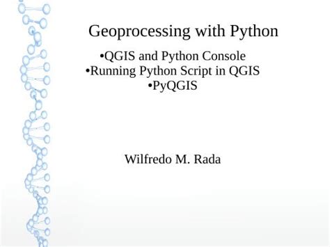 Geoprocessing With Python OSGeo Wiki