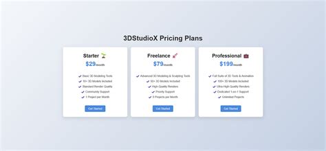 How To Build A Modern Pricing Table For A 3d Software With A Glow Hover