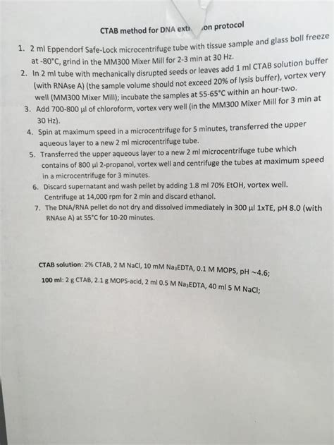 How Much Rnase A In Ctab Buffer Researchgate