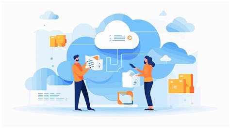 Efficient Data Transfer Concept Characters Exchange Files Premium AI Generated Vector