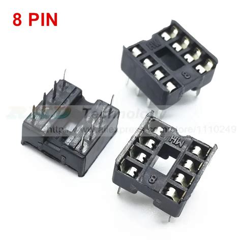 8pin Ic Seat 8pin Ic Socket Chip Base Ic Sockets Slot 50pcs Lot Free Shipping In Connectors From
