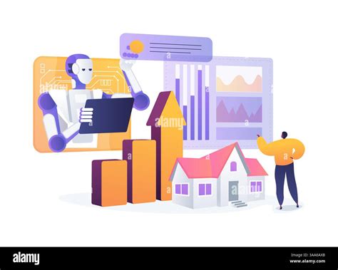 ai real estate price prediction abstract concept vector illustration