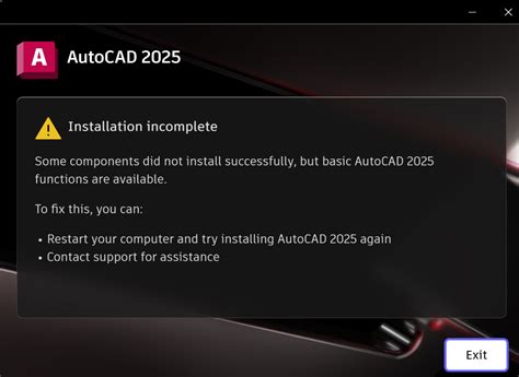 Installation Incomplete Some Components Did Not Install Successfully When Installing 2020