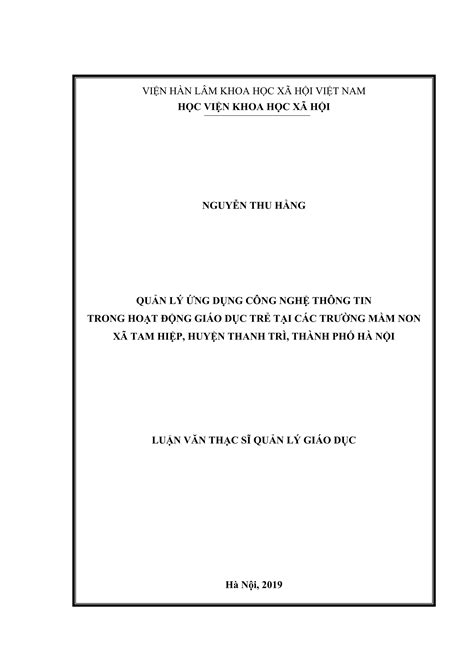 Ứng dụng công nghệ thông tin trong giáo dục trẻ mầm non, HAY | PDF