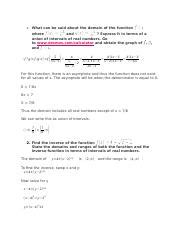Understanding Algebra Functions and Inverses in Real Numbers | Course Hero