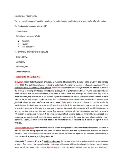 Conceptual Framework Pdf Information Financial Statement