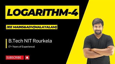 Logarithm Part 4jee Mains And Advanced Free Coaching Malayalam Youtube