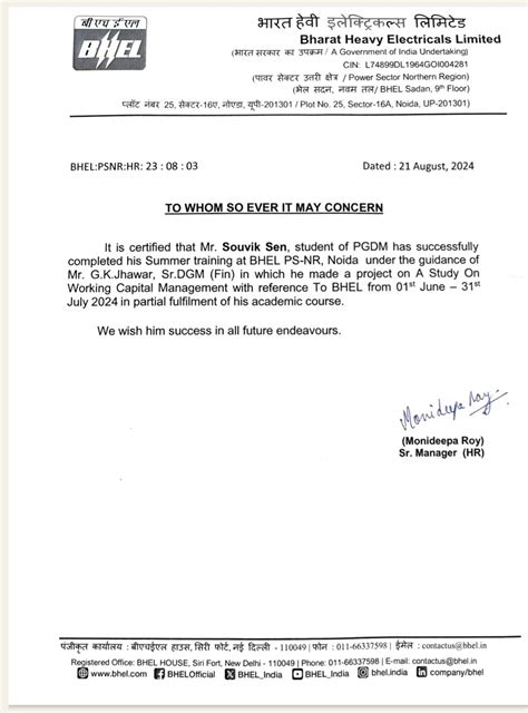 Souvik Sen On Linkedin Internship Finance Workingcapitalmanagement Bhel Learningjourney…