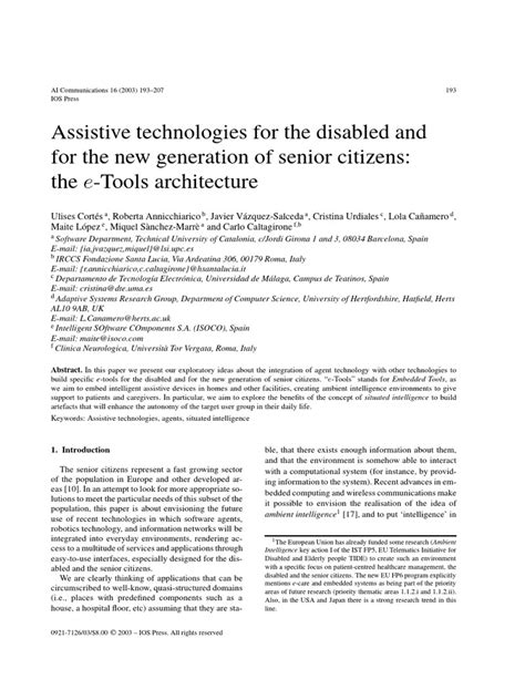 Assistive Technologies For The Disabled Pdf Wi Fi Affect Psychology