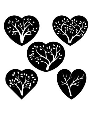Heart Shaped Tree Silhouette Clip Art