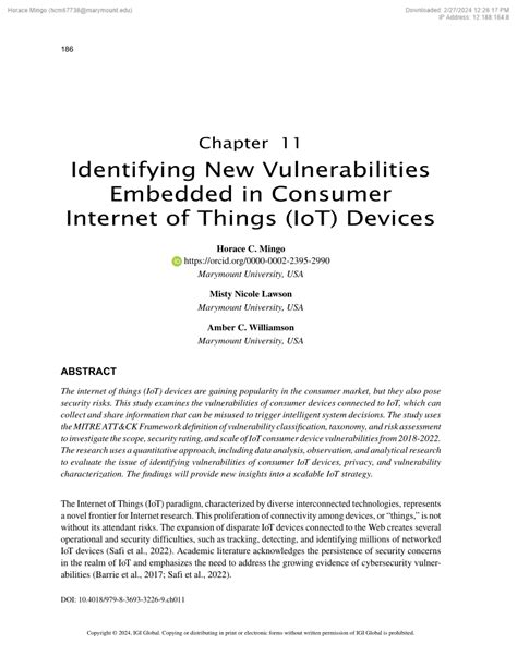Pdf Identifying New Vulnerabilities Embedded In Consumer Internet Of Things Iot Devices