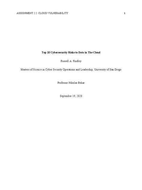 Assignment 2 Pdf Cloud Computing Vulnerability Computing