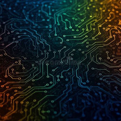 Abstract Digital Artwork Featuring A Complex Printed Circuit Board Pcb