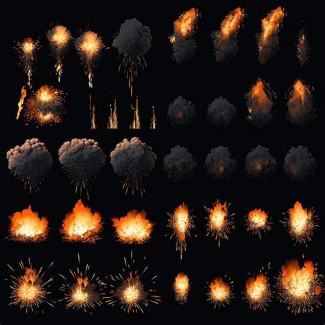 Premium Photo | Explosive Animation Sprite Sheet of Bomb Explosion Sequence