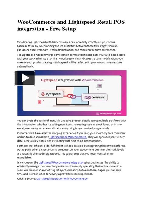 Ppt Woocommerce And Lightspeed Retail Pos Integration Free Setup