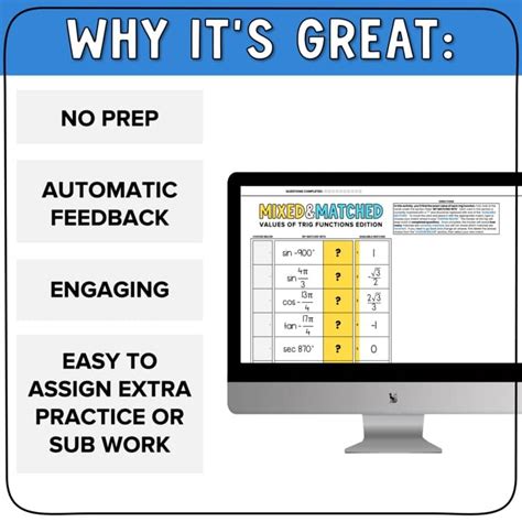 Finding Exact Values Of Trig Functions Matching Activity Self Checking