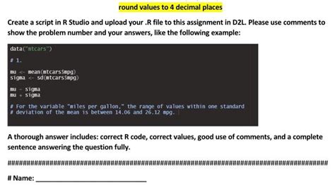 Solved Round Values To Decimal Places Create A Script In R Chegg