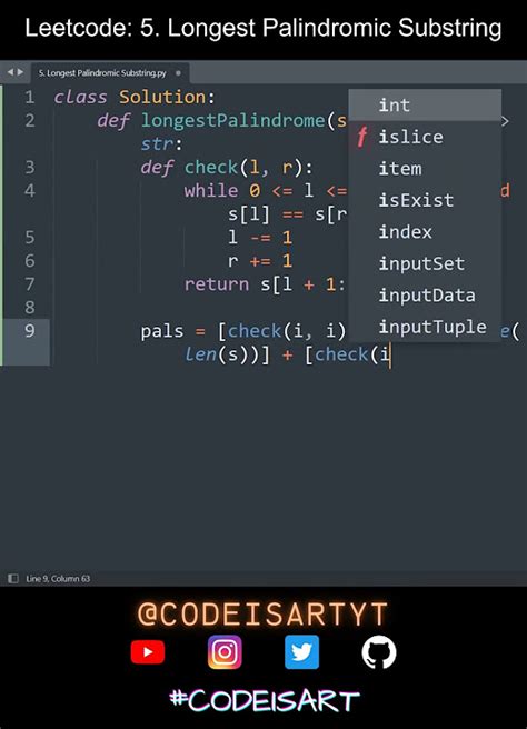 Leetcode 5 Longest Palindromic Substring In Python Python Leetcode Python Coding Tutorial