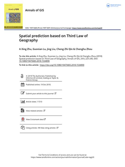 spatial prediction based on third law of geography pdf variance