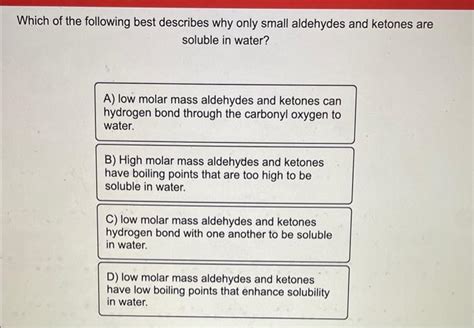 Solved Identify The Aldehyde With The Highest Boiling