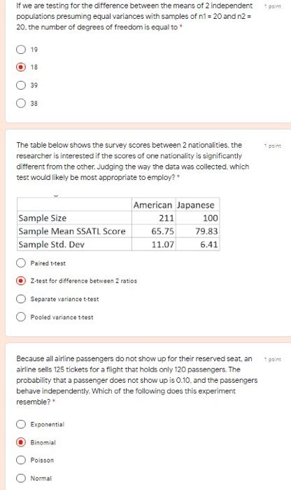 Solved Point If We Are Testing For The Difference Between