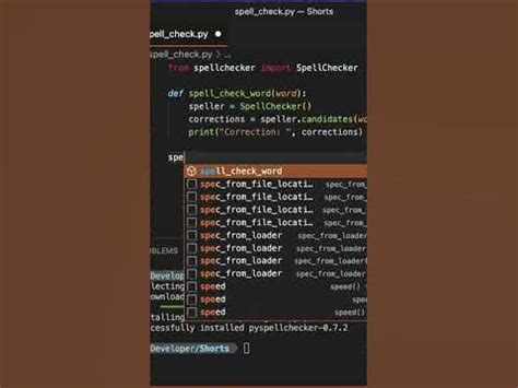 Spell check python progrmming #gamedevelopment #python #shorts # ...
