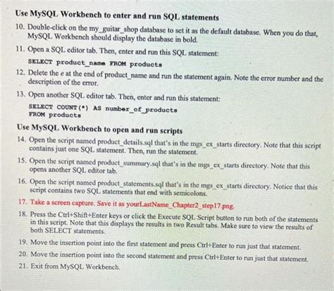 Solved In These Exercises You Ll Use MySQL Workbench To Chegg