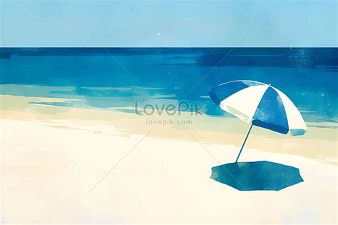 해변의 파라솔 일러스트 무료 다운로드 Lovepik