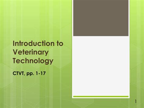 Introduction To Veterinary Technology