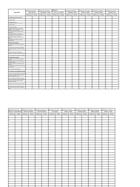 Monitoring Checklist Whlp Q4w5 Sy 2023 2024 Pdf Learning Behavior