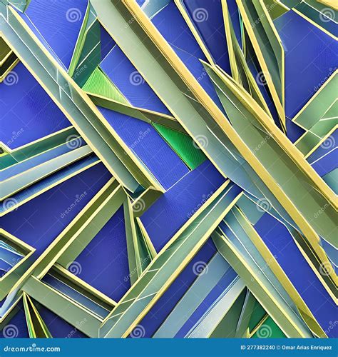 An Abstract Design With Interlocking Triangles In Shades Of Blue And Green3 Generative Ai Stock