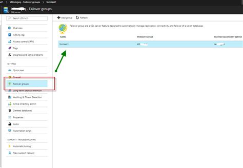 failover groups in sql azure db