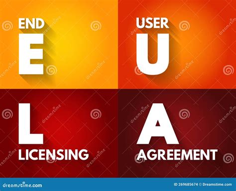 Eula End User Licensing Agreement Acronym Technology Concept Background Royalty Free Stock