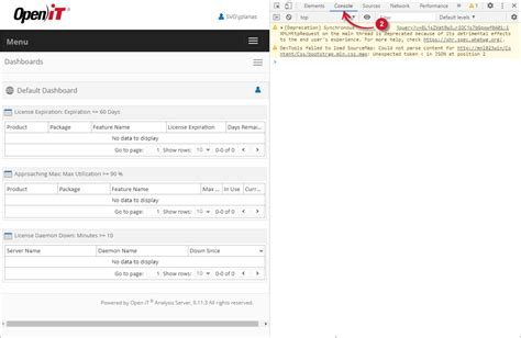 Dashboard No Data Displayed Open It Online Documentation