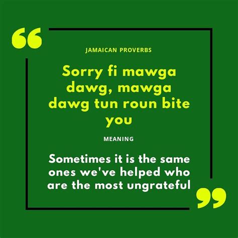 Jamaican Proverbs Not Everyone Will Appreciate What You Do For Them