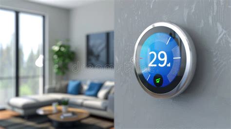 a smart thermostat automatically adjusting the home temperature based